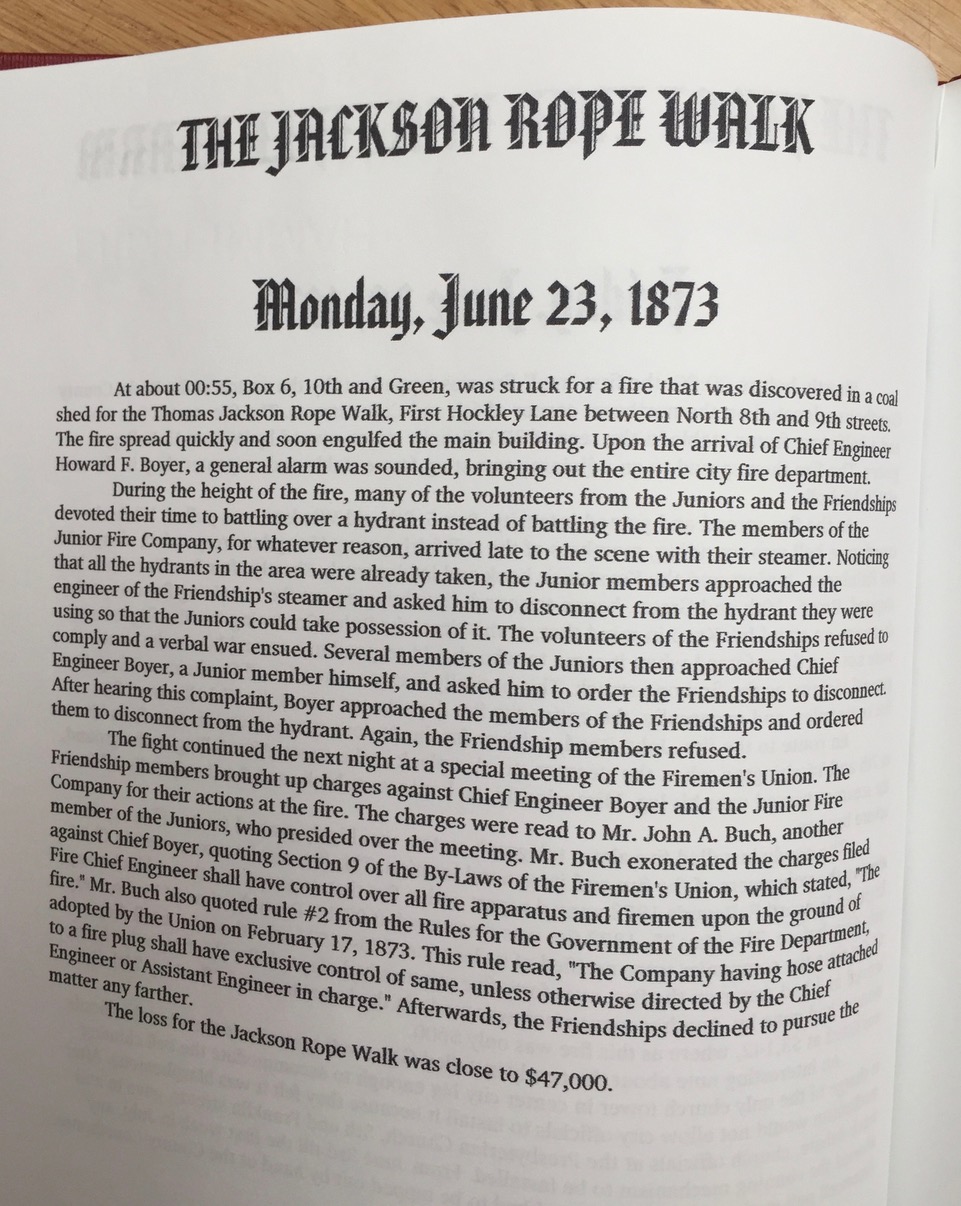 Report of the First Major Fire June 23, 1873 — Thomas Jackson Letters